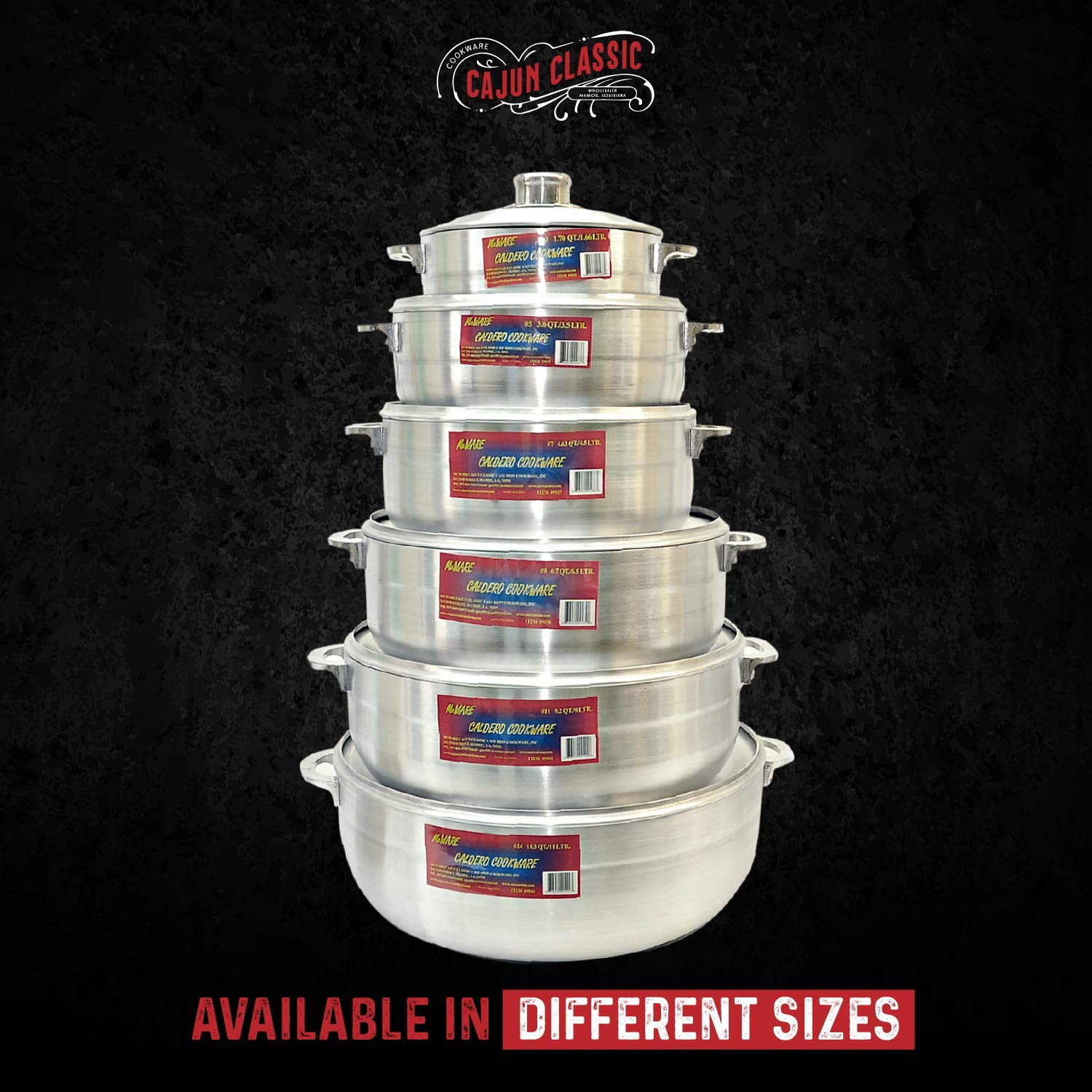 Cajun 9.2-Quart Aluminum Dutch Oven Pot with Lid - Oven-Safe Round Caldero - Nickel-Free Soup Pot