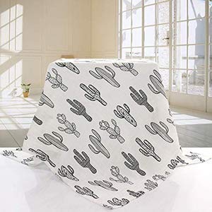 SANNIX Cactus Muslin Swaddle Blankets Cotton Baby Swaddle Wrap Floral Print Burping Cloth & Stroller Cover Baby Blanket