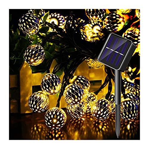 Xiaobei Solar String Lights, Moroccan Ball Shape, 5M 20LED Earth Fairy Lights, Lantern Christmas Lights, Outdoor Garden Patio Home Decoration