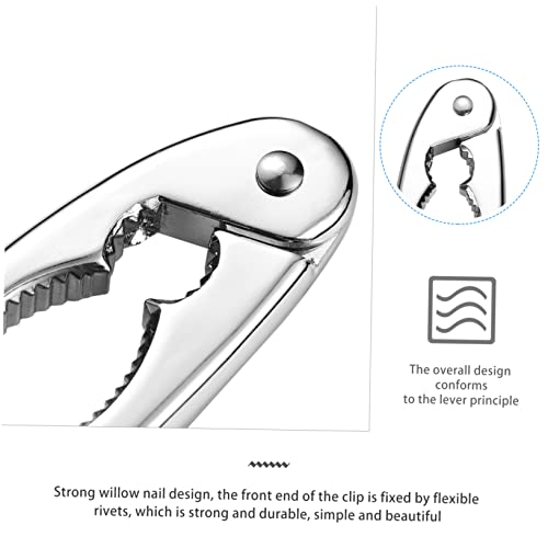 KICHOUSE 1pc Nutcrackers Stainless Steel Multifunctional Peeler Pistachios Nuts Multitools Nut Peeler Seafood Tools Set Crab Crackers Pecan Opener Kitchen Gadget Handheld Nut Opener Pliers