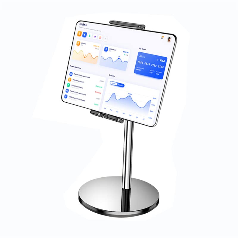 CNBANAN AYSYN Black 360° Rotating Bracket 4.7-15.6 Inch Cell Phone Stand Height Adjustable Phone Stand for Desk Compatible for ipad Phone Holder Stand