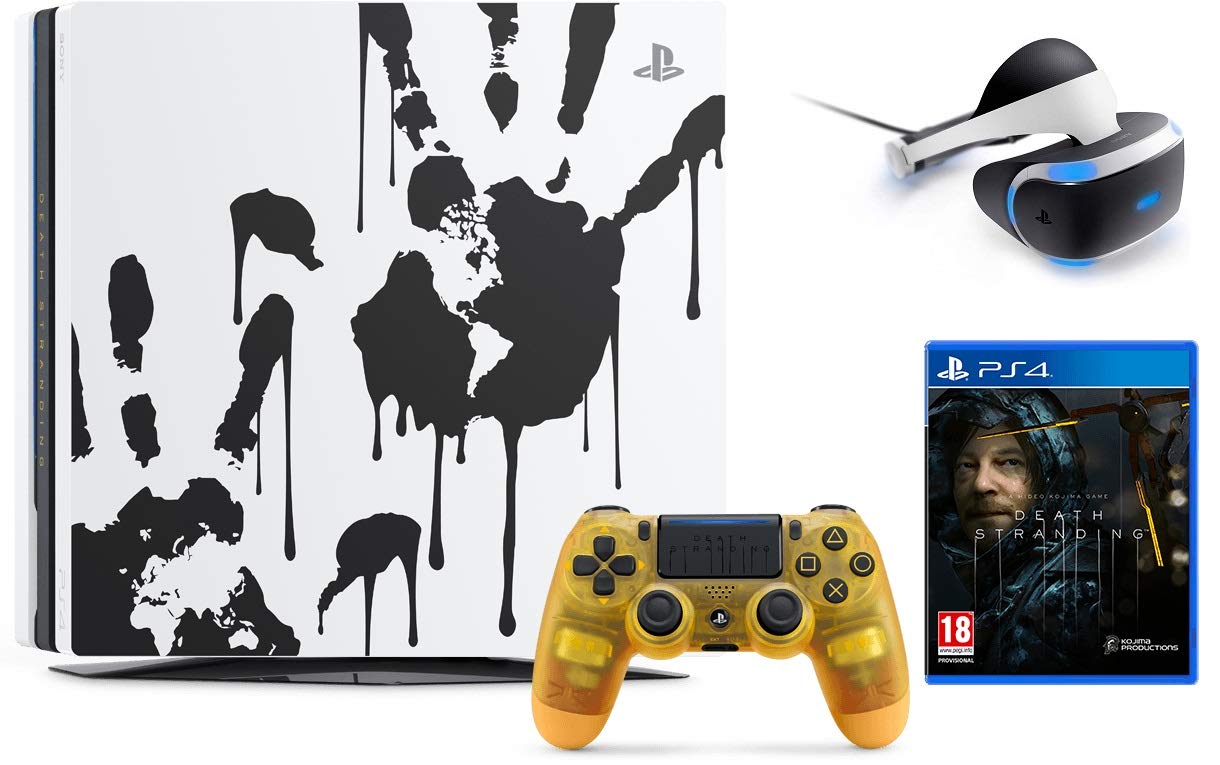 Newest Sony PlayStation 4 Pro 1TB Limited Edition Death Stranding Console Bundle W /PlayStation VR Core Headset