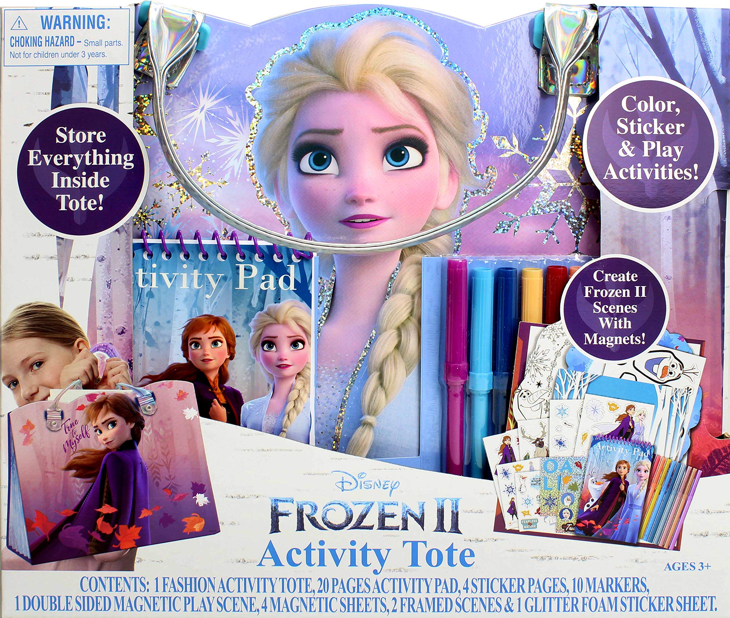 Tara Toys Frozen 2 Enchanted Activity Tote - Ultimate Princess Adventure Bag with Coloring Books, Stickers, and Craft Supplies, Travel-Friendly Holiday Gift for Little and Imaginative Artists, Ages 3+