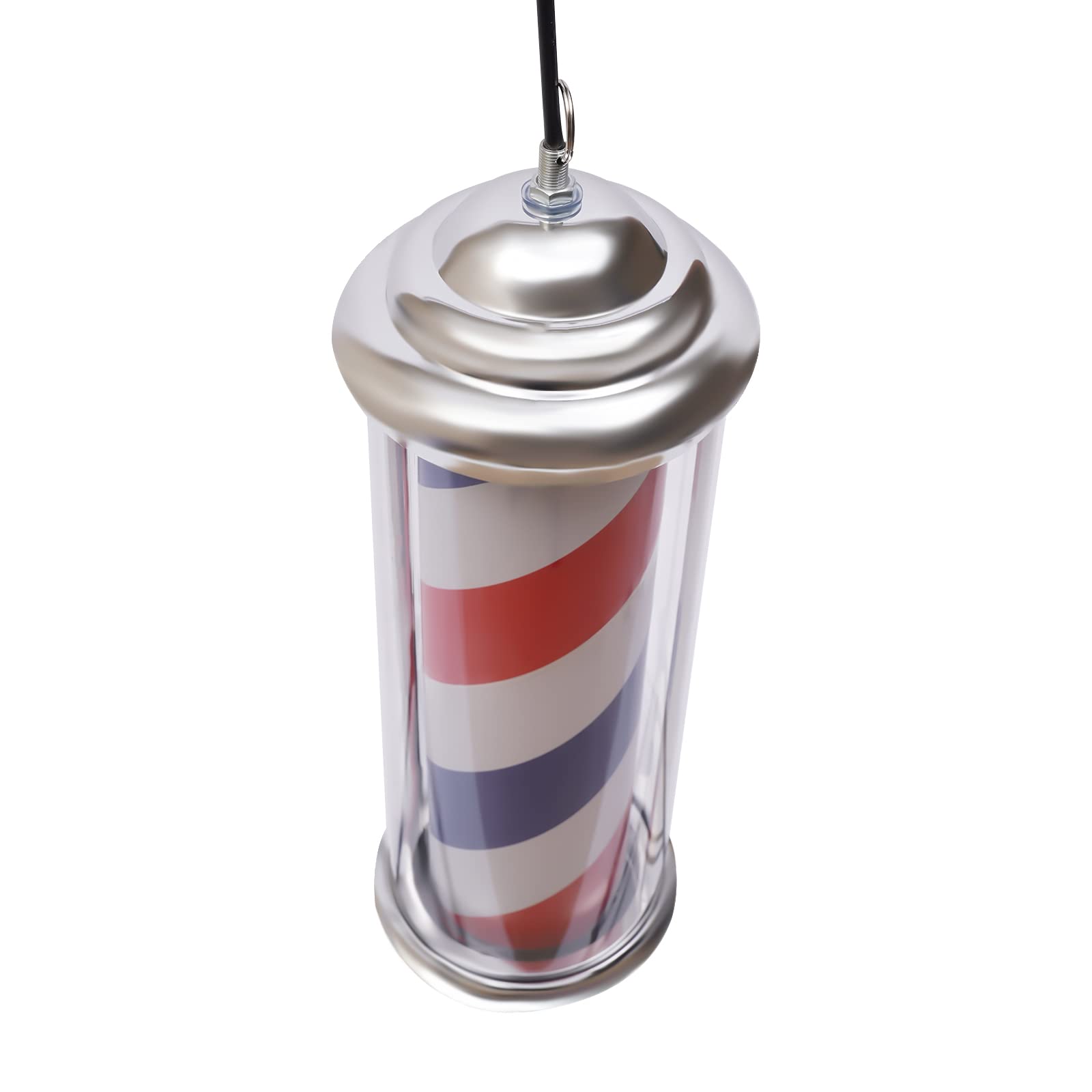 CNCEST 5.7 * 13.7inch Barber Shop Salon Sign Light,Red White Blue Stripes Rotating Pole Sign Light,For Beauty Spa Store/Barber Shop