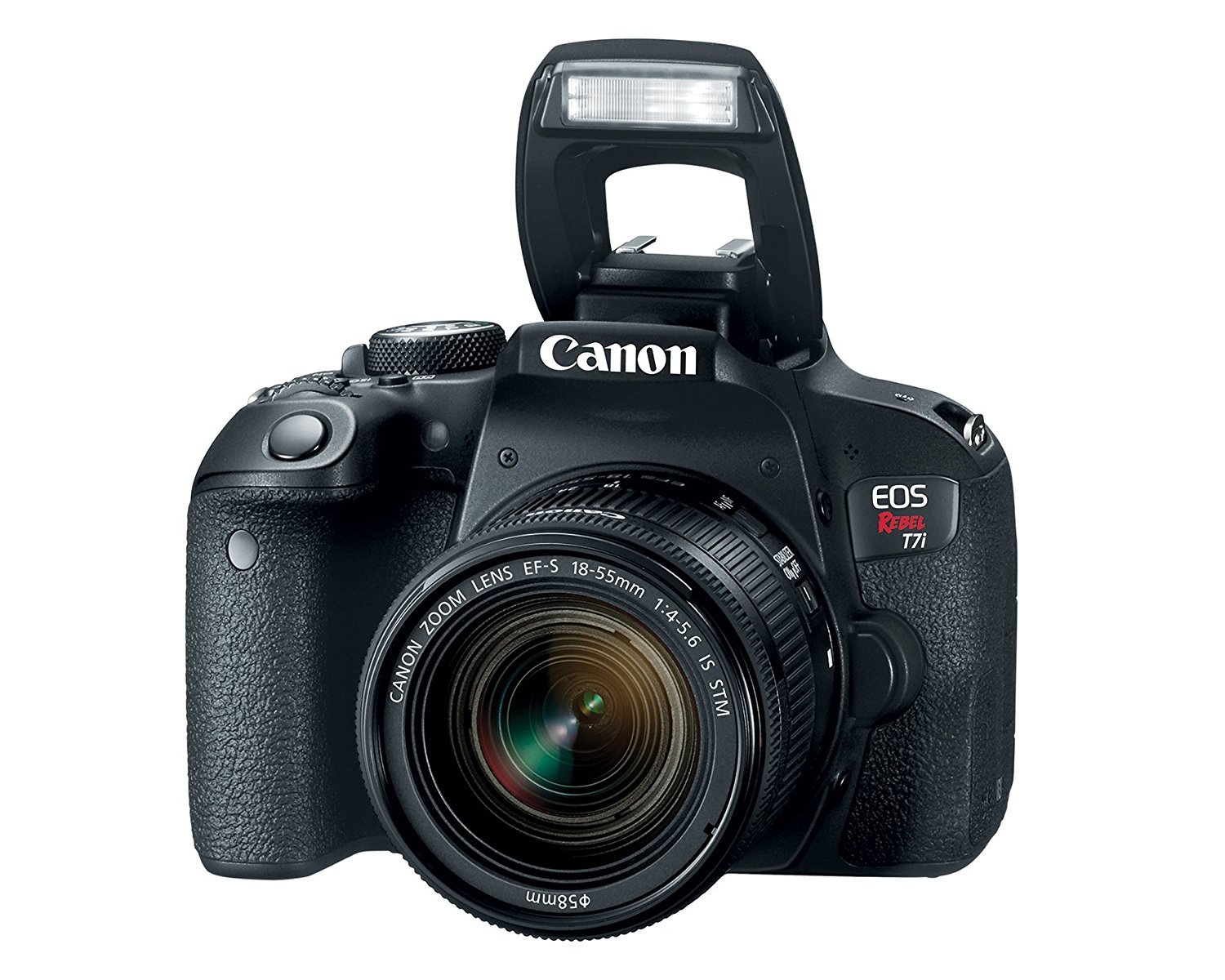 Canon EOS Rebel T7i EF-S 18-55 is STM DSLR Kit, EF 55-250mm STM, 64GB U3 Memory Card, Wide Angle, Telephone Lens, 48" Tripod and Accessory Bundle