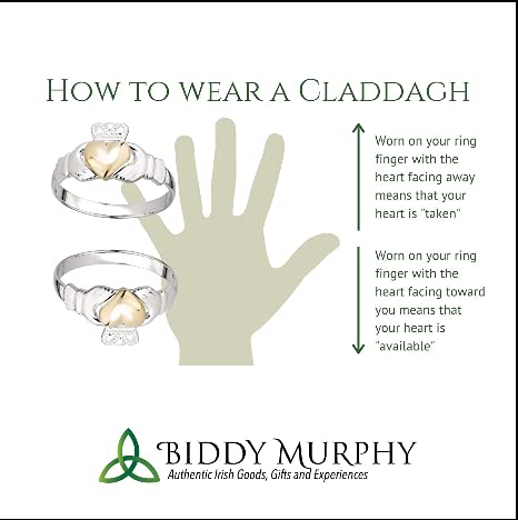 Biddy Murphy Irish 925 Sterling Silver Claddagh Ring with Classic Wishbone Design Band, Timeless Elegant Celtic Jewelry Made in Ireland, Love, Friendship, Loyalty, Size 7