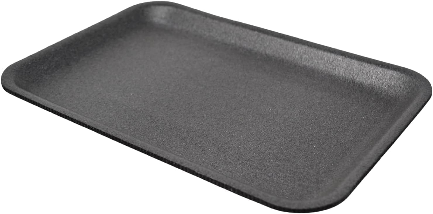 BYLD - Black Foam Meat Tray (Standard Disposable Meat Packaging - Meat, Poultry, Fish) (25, (1S) - 5.2" x 5.2" x .5")