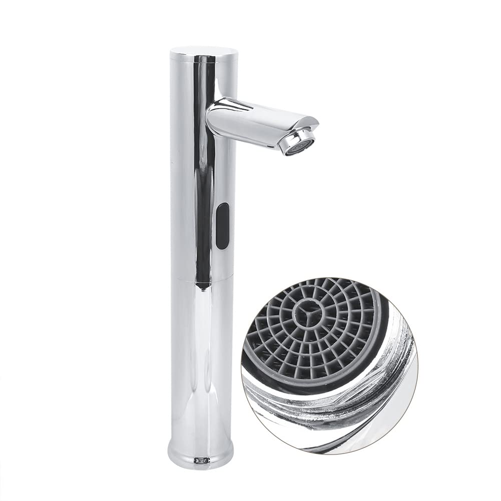 G1/2" Automatic Induction Bathroom Faucet, Copper Smart Touchless Hands Free Kitchen Sink Mixer Faucet with Control Box, Hose, Connector