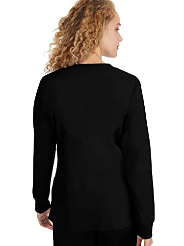 Healing Hands Womens Scrub Jacket 5 Pocket Purple Label 5063 Daisy Snap-up Scrubs Women Jacket Black L