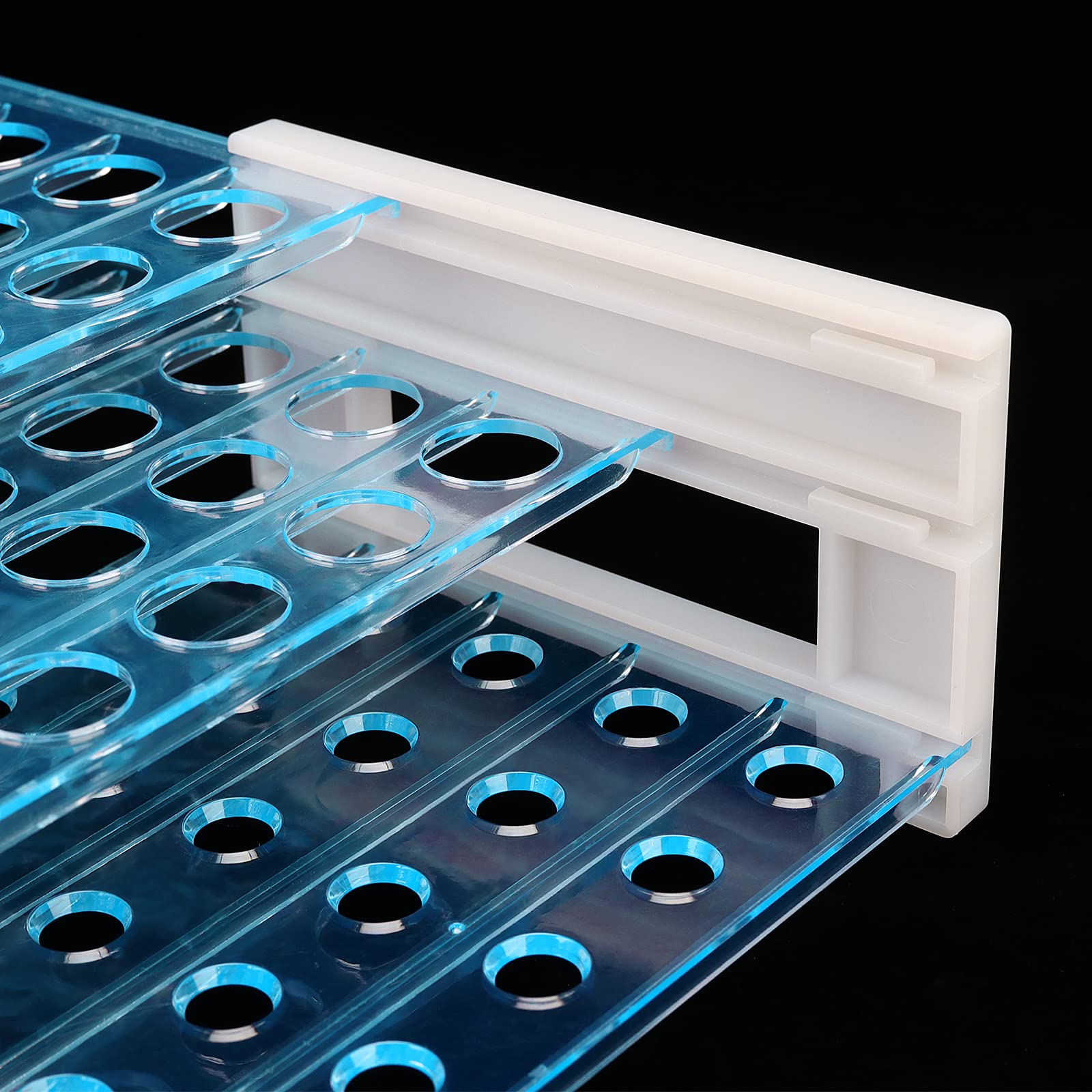 HEIHAK 6 Pack Plastic Test Tube Rack, 50 Holes Detachable Lab Test Tube Holder for 13mm - 16 mm Tubes