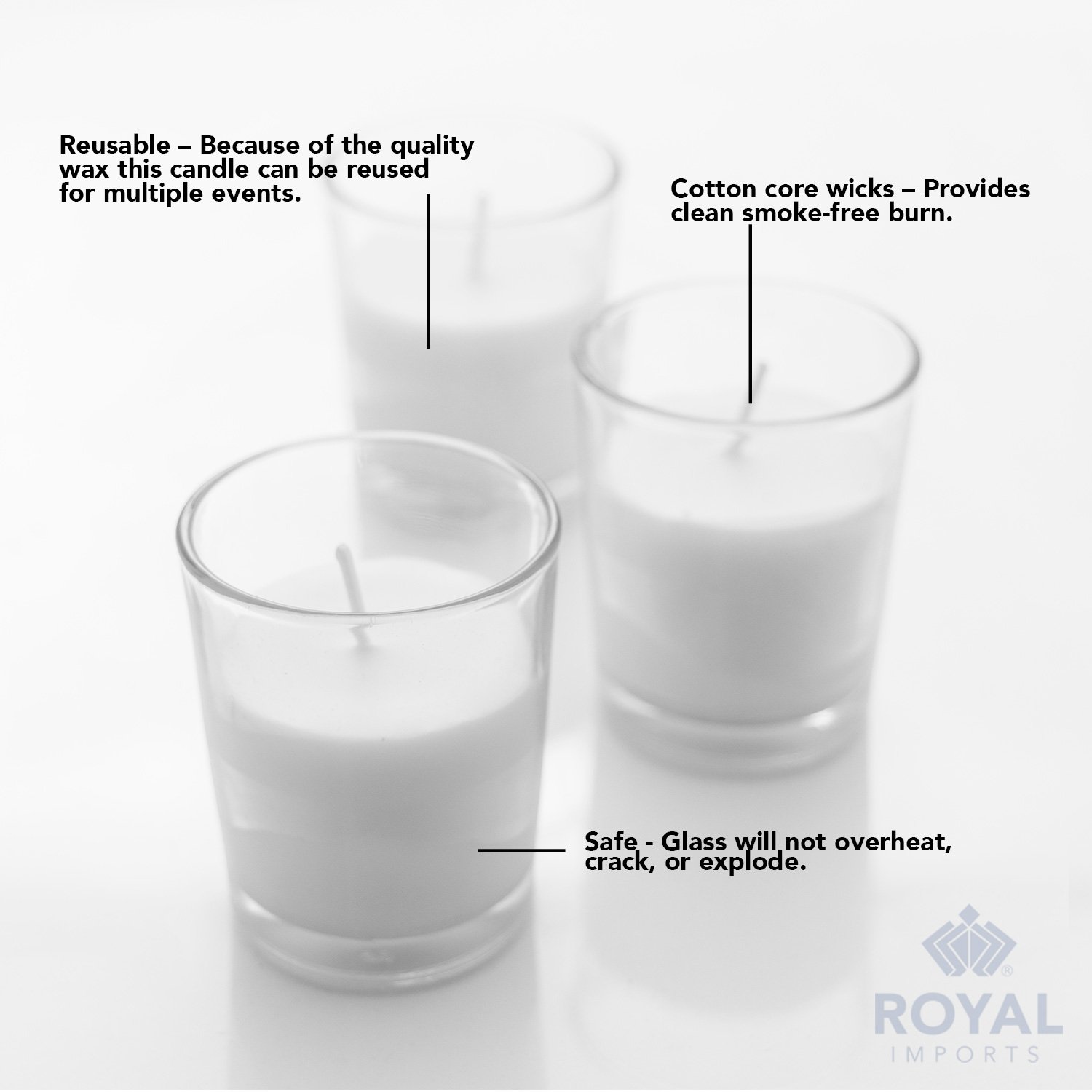 Royal Imports Unscented Clear Glass Votive Candles, Long 10 Hour Burn Time, for Home, Spa, Wedding, Birthday, Holiday, Restaurant, Party, Birthday, 72 Pack