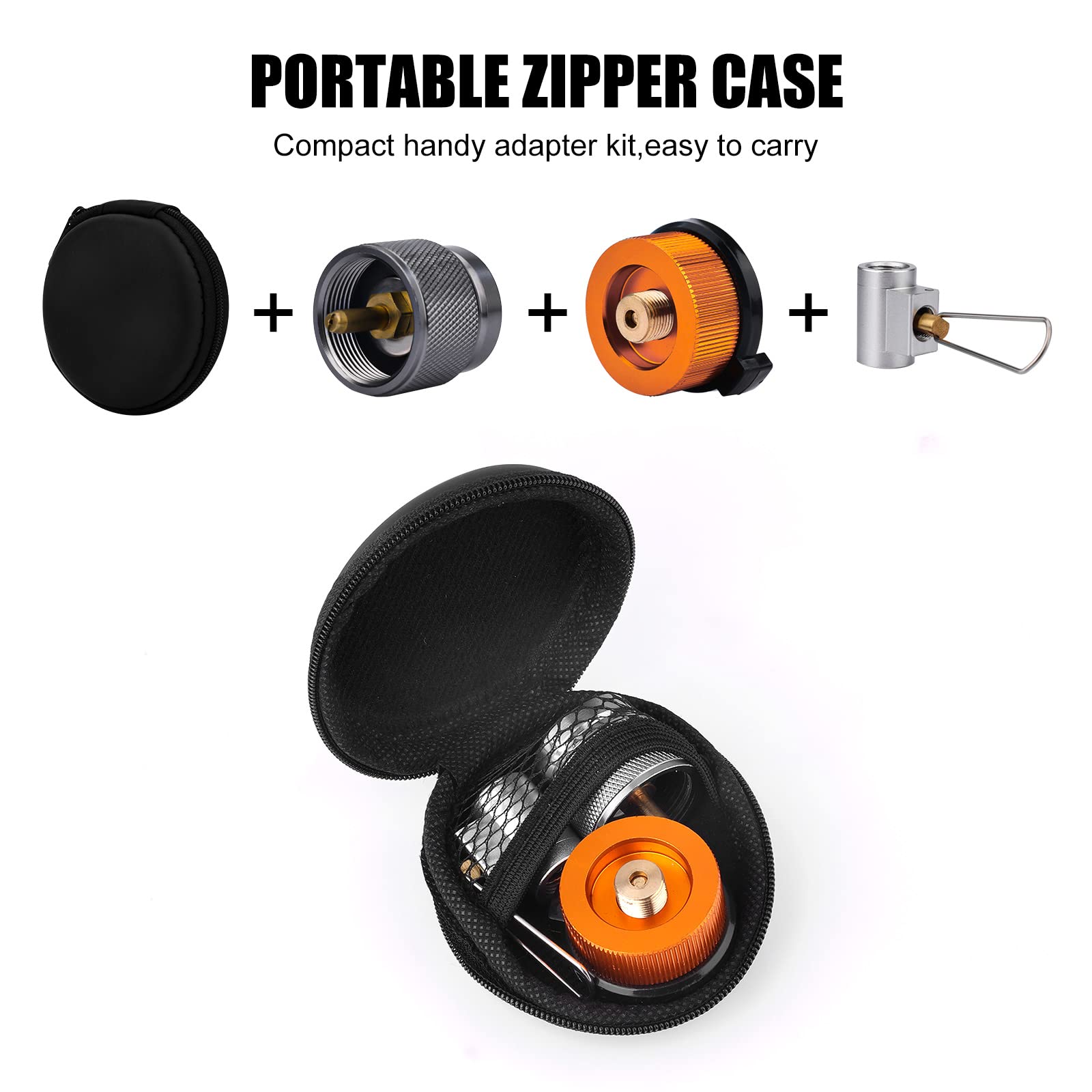 Butane Fuel Canister Refill Adapter Set, 2pcs Butane Canister Converters 1pc Gas Refill Adapter Camping Gas Saver Plus with Storage Box for Camping Stove Backpacking Picnic