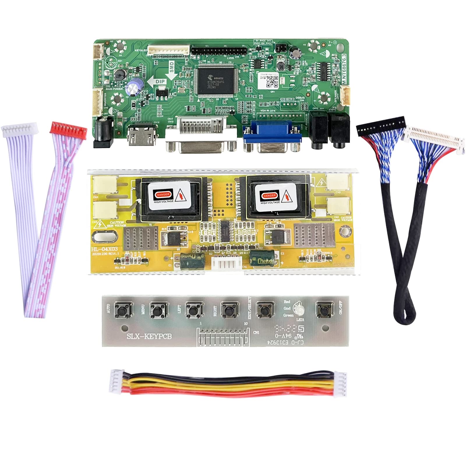 Displayers HDMI+DVI+VGA Audio Input Display Driver Board LCD Controller Board 30Pin LVDs 1280x1024 for 17inch M170EG01 M170EG02 19inch LM190E02 LM190E03 LM190E08 LCD Screen Panel