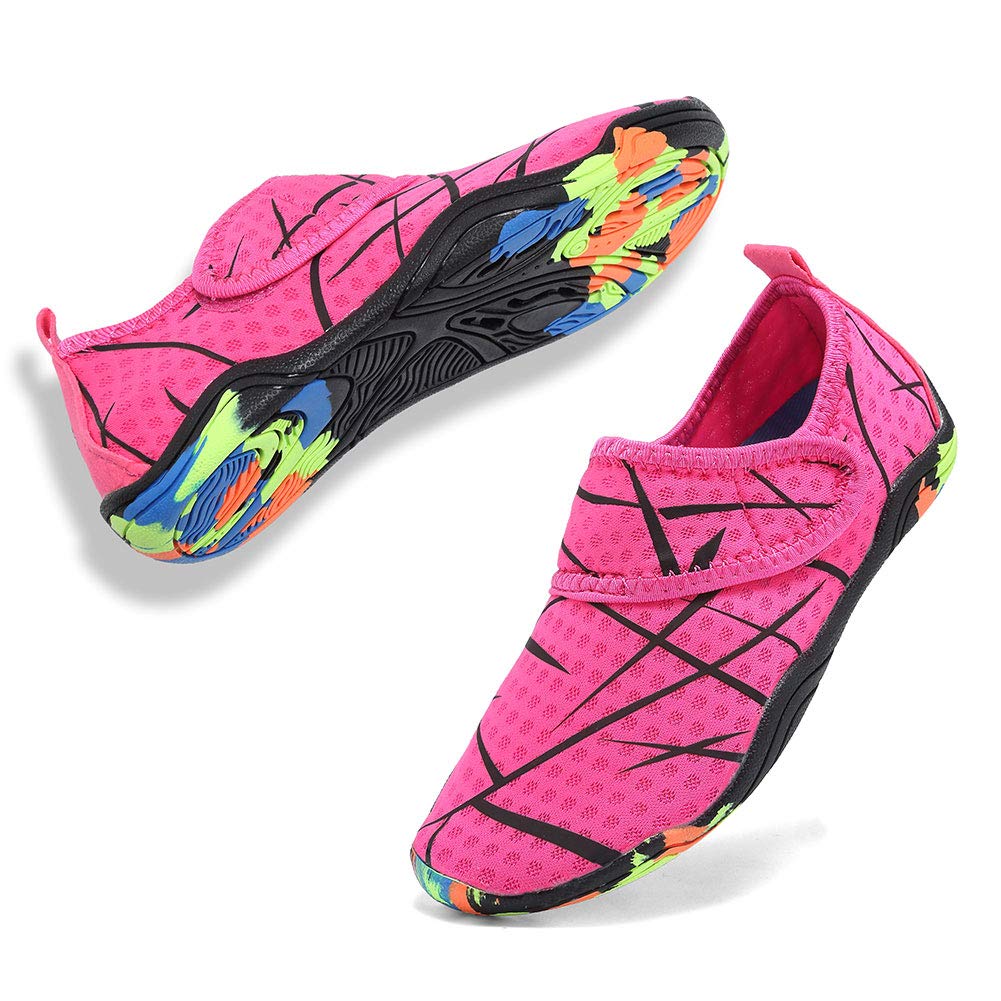 Boys & Girls Water Shoes Kids Lightweight Comfort Sole Easy Walking Athletic Slip on Aqua Sock(Toddler/Little Kid/Big Kid) U1ELJSX003-Pink-31