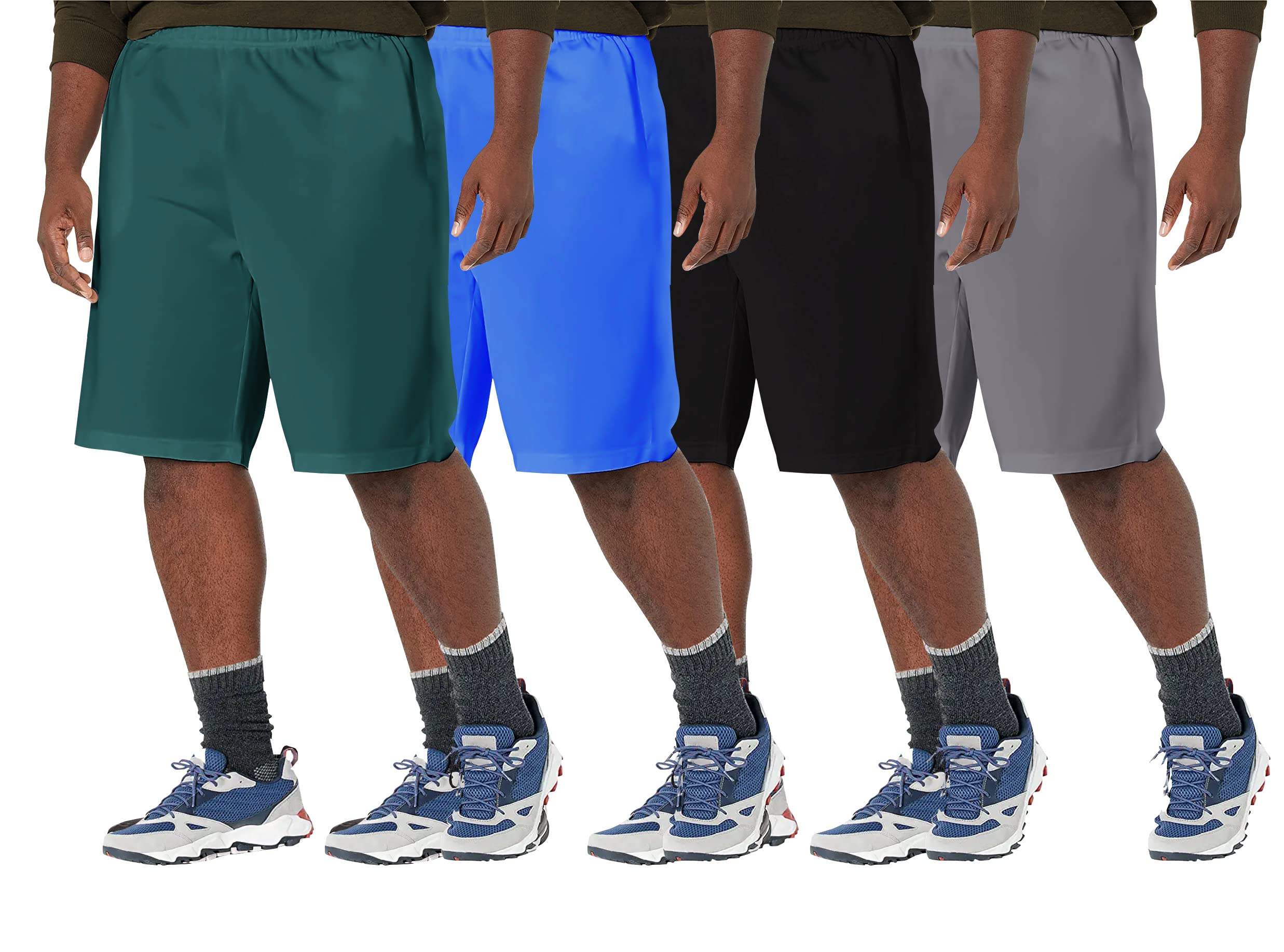 CE' CERDR 4 Pack Mens Big and Tall Workout Shorts Athletic Basketball Shorts