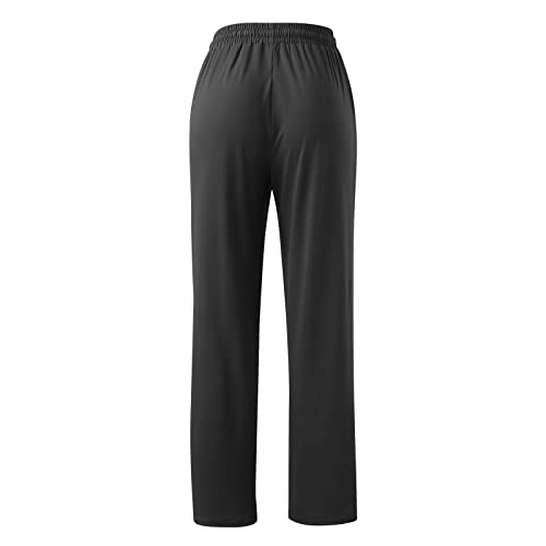 DUOWEI Pants for Women Casual Plus Size Wide Leg Pants for Women Paper Bag High Waisted Drawstring Pants for Winter for Women Grey