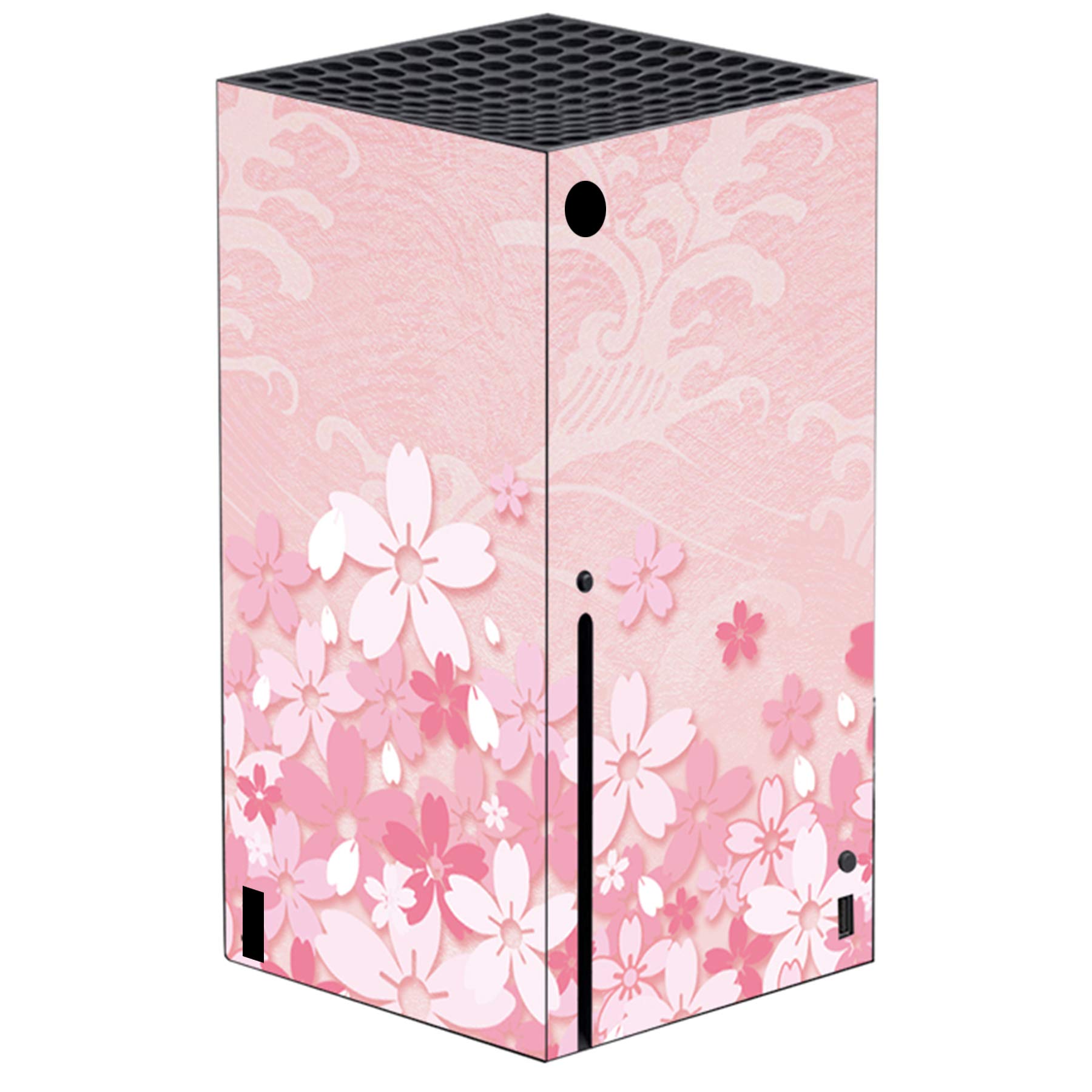 PlayVital Cherry Blossoms Petals Custom Vinyl Skins for Xbox Series X, Wrap Decal Cover Stickers for Xbox Series X Console Controller