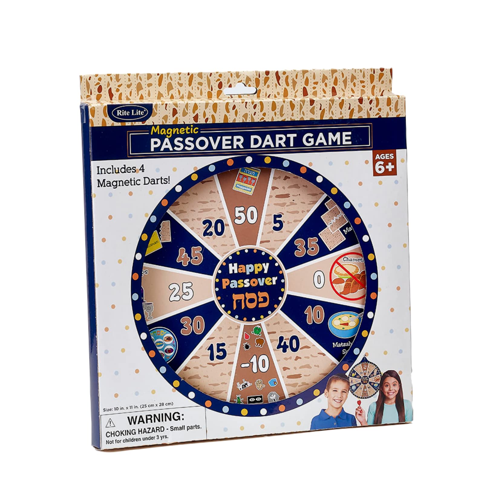 Rite Lite Passover Magnetic Dart Game Gift Set - Passover Dart Board, Passover Games, Passover Toy Dart Gift Set for Kids and Adults Alike, Educational & Fun Passover Gift for Pesach & All Seder Long!