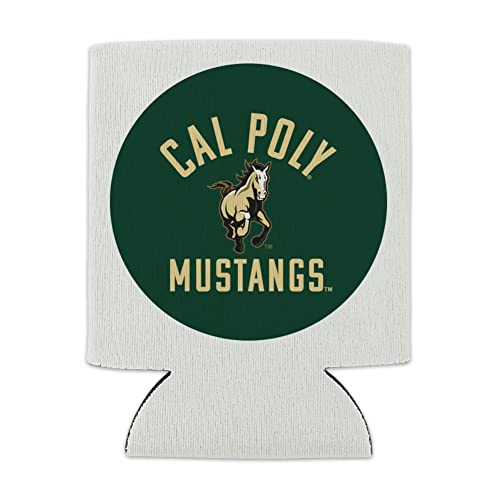 Cal Poly Mustangs Logo Can Cooler - Drink Sleeve Hugger Collapsible Insulator - Beverage Insulated Holder