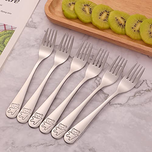 Kids Silverware Set, Poylim Children's Flatware,Safe Toddler Utensils, 4 Child Forks and 4 Child Spoons