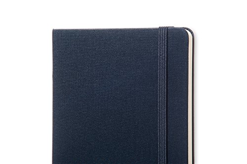 Moleskine Two-Go Textile Notebook, Hard Cover, Medium (4.5" x 7") Oriental Blue, 144 Pages