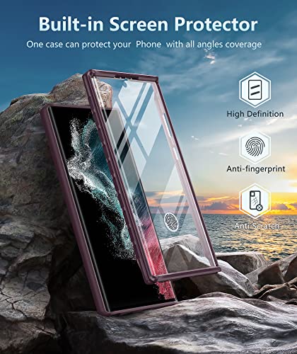FNTCASE for Samsung Galaxy S22-Ultra Case: Full Drop Proof Protection Translucent Cases | Matte Textured Shockproof Protective Bumper | Rugged Hard Cell Phone Cover for Galaxy S22Ultra 5G