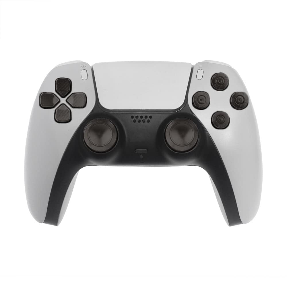 Yiootop Metal Aluminum Alloy Buttons for Playstation 5 Controller Thumbsticks Bullet D-pad Mod Buttons Replacements Kits for PS5 Controller (Chrome Rose-Bengal)
