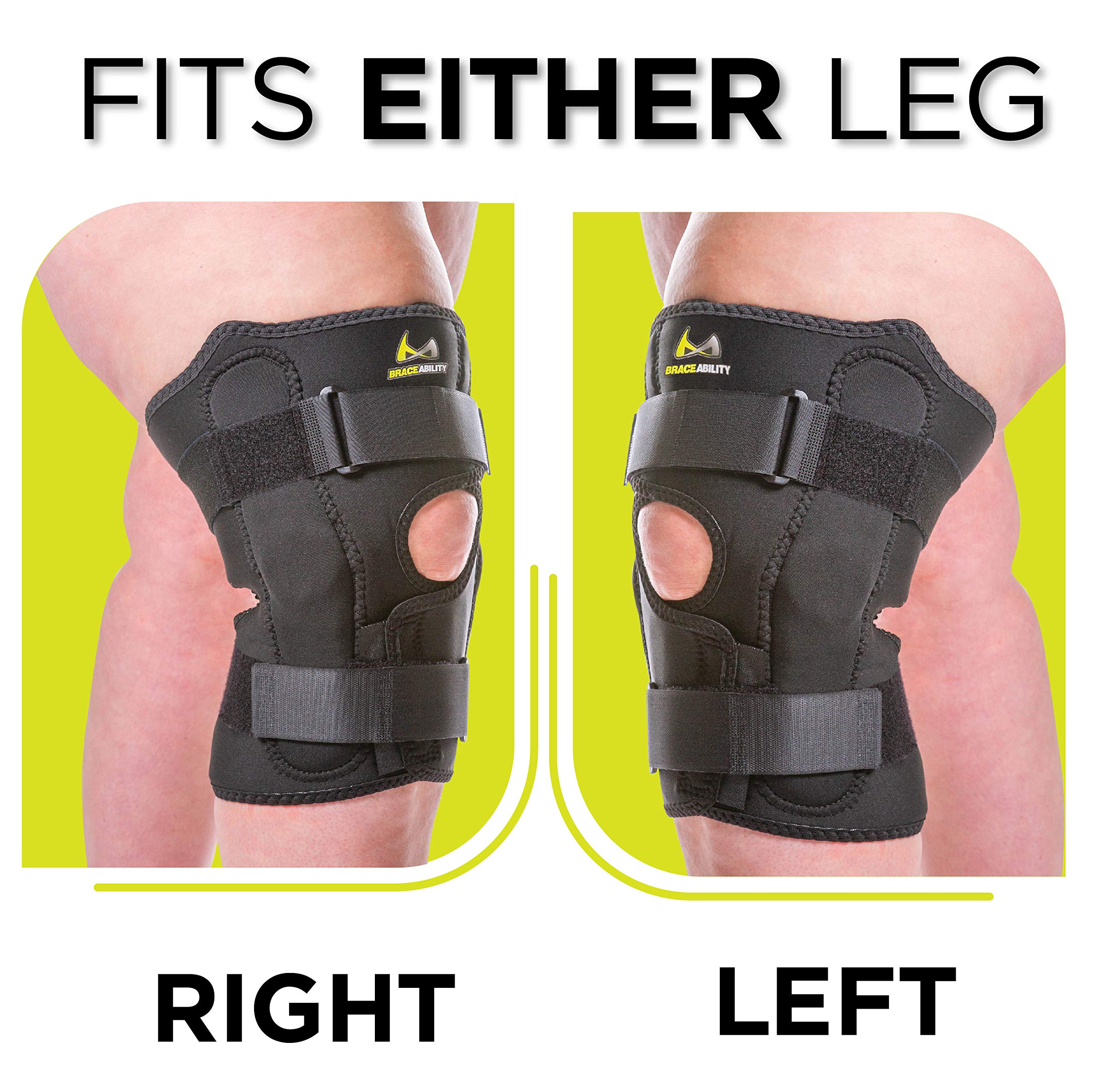 BraceAbility Obesity Hinged Knee Pain Brace - Overweight Men and Women's Wraparound Plus-Size Support for Osteoarthritis, Joint Pain, Ligament Weakness, Medial and Lateral Kneecap Instability (6XL)
