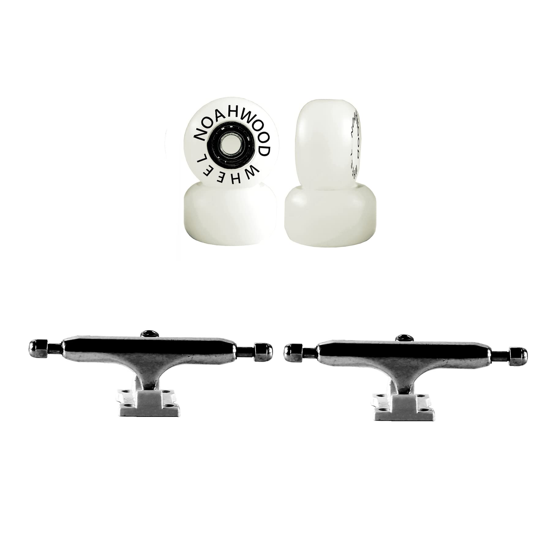 NOAHWOOD Fingerboards Crown LOGO Wheels iii White (ABEC-5 Bearing) + (Gift Prince Trucks) (Gift 34mm Silvery Hanger + White Baseplate)