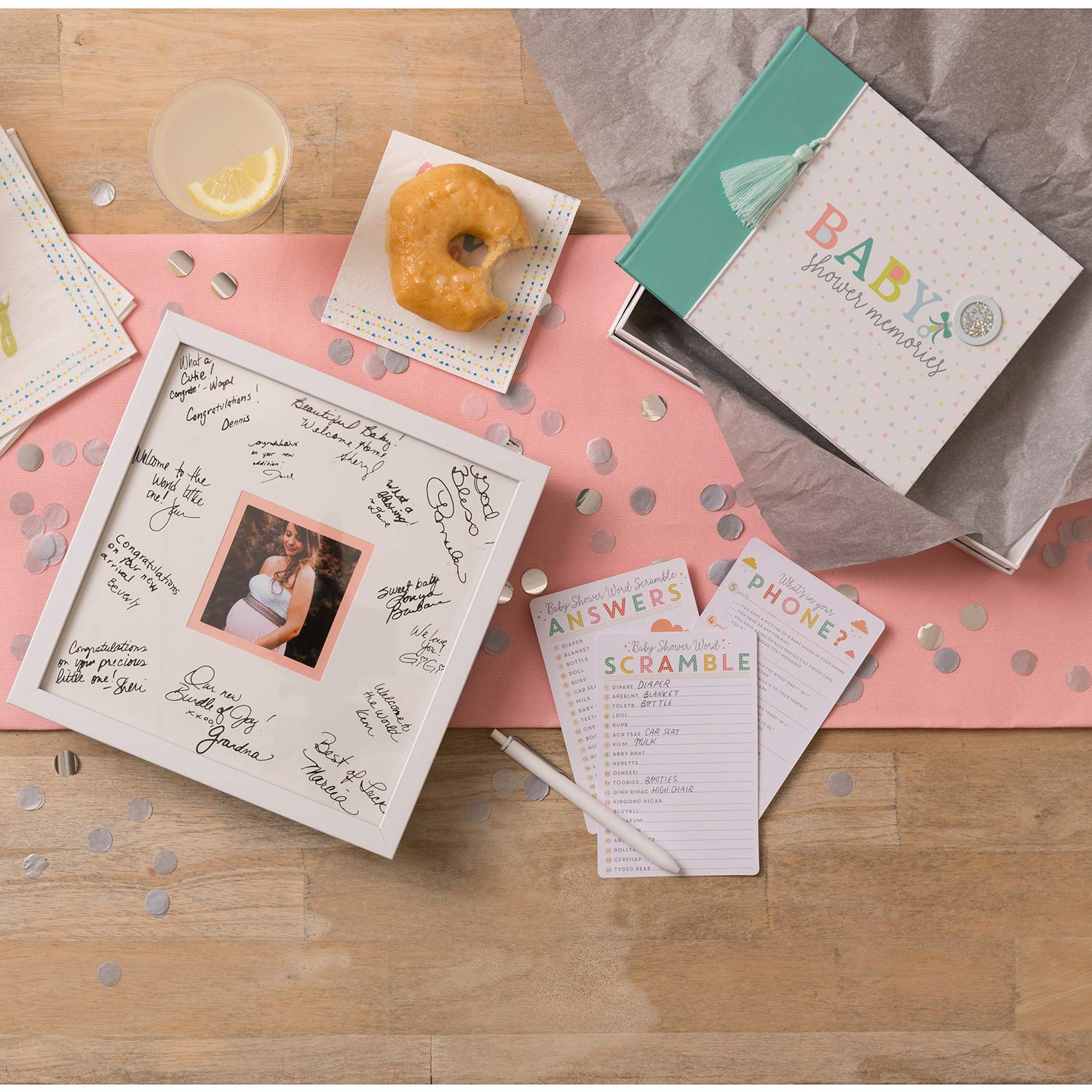 C.R. Gibson ''Baby Shower Memories'' Baby Keepsake Memory Book, 36 Pages, 9'' x 6.8''