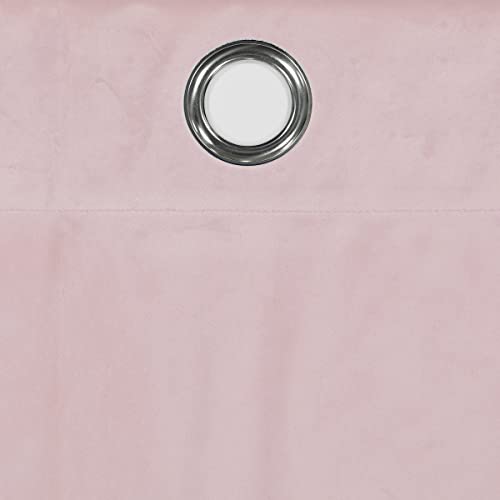 Eclipse Aurelia Velvet Room Darkening Grommet Noise Reduction Window Curtains (2 Panels), 52 in x 63 in, Blush