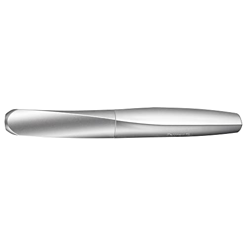 Pelikan Twist Fountain Pen with 1 Ink Cartridge, Medium Nib, Silver, Boxed (947101)