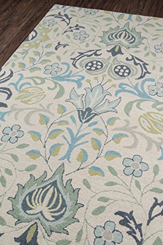 Momeni Rugs Newport Collection, 100% Wool Hand Tufted Loop Cut Contemporary Area Rug, 2' x 3', Blue