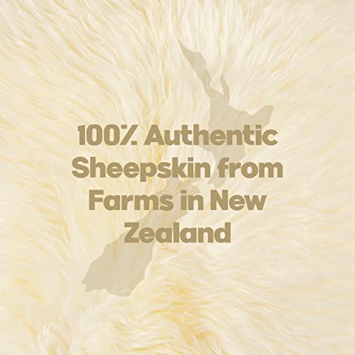 Natural Sheepskin Rug with Thick and Lush 2.5 Inch Pile | Fluffy, Hypoallergenic Sheep Fur Rug with Anti-Skid Back | 2 x 3 ft Small Sheepskin Wool Area Rugs, Grey