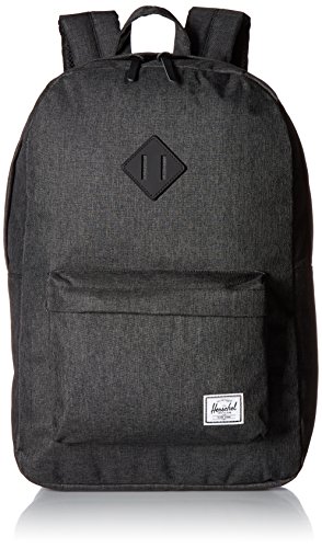 Herschel Heritage Backpack, Black Crosshatch/Black Rubber, Classic 21.5L