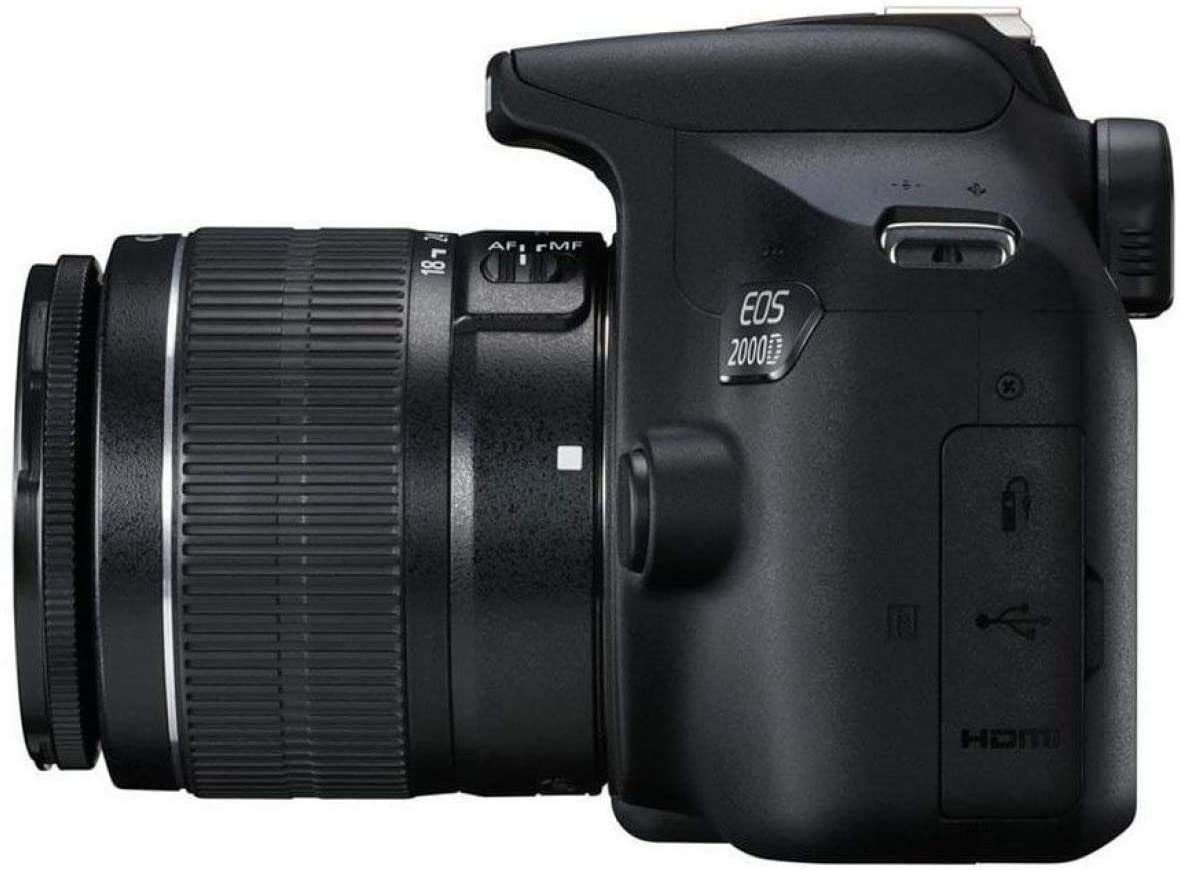 Canon Eos 2000D (Rebel T7) Bundle: Includes 18-55mm Zoom Lens, Tripod, 64GB Memory Card, Carry Case, and 3-Piece Filter Kit for Stunning Photos and Videos