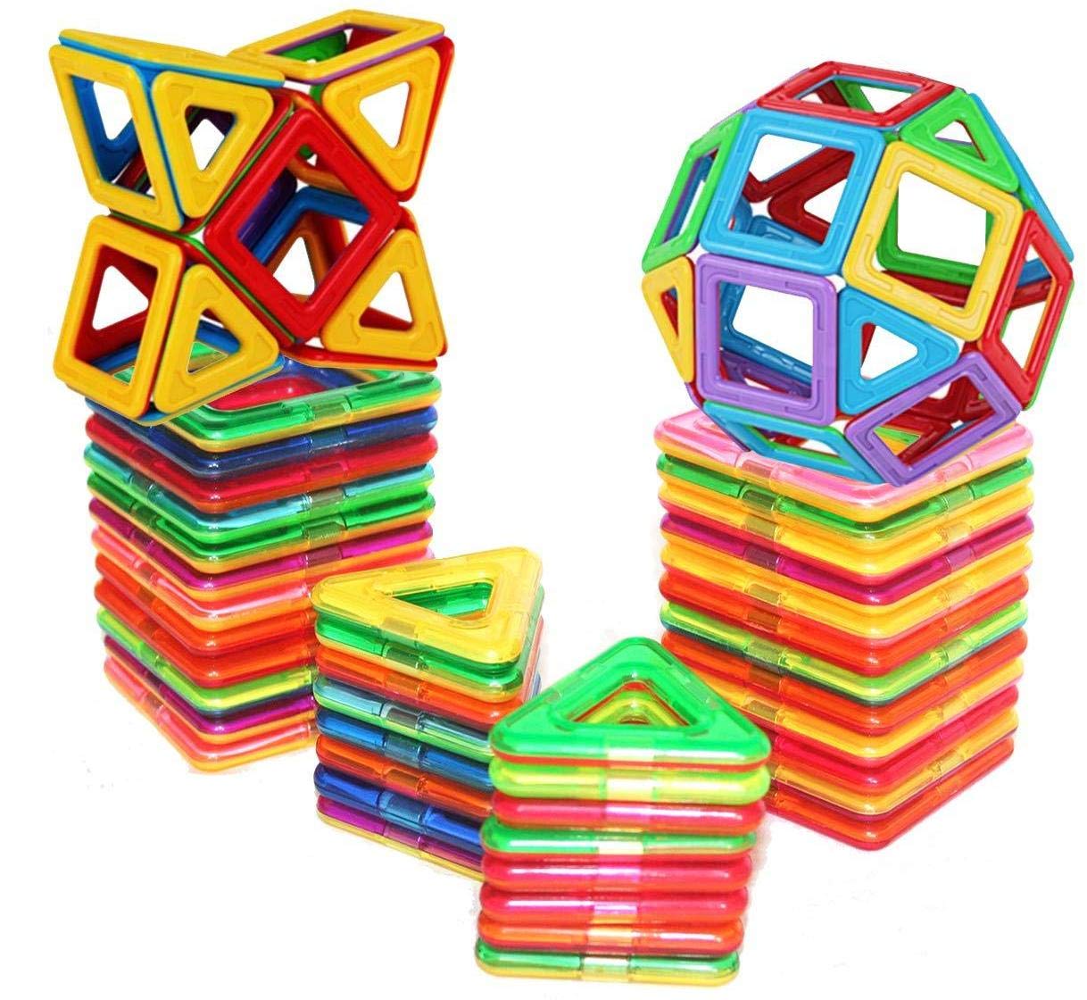 Toptoday Magnetic Building Blocks,Magnetic Tiles Building Blocks Toddlers Toys Magnets for Kids, Girls and Boys Birthday Gift 30pcs-8