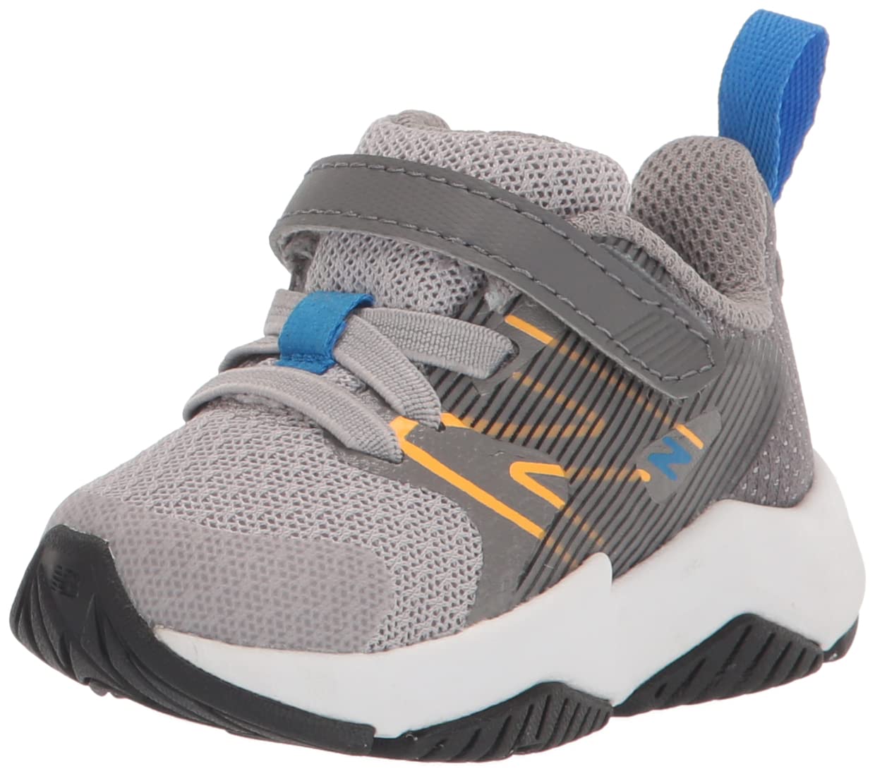 New Balance Kid's Rave Run V2 Hook and Loop Running Shoe, Rain Cloud/Vibrant Apricot/Marblehead, 7 W US Toddler (1-4 Years)