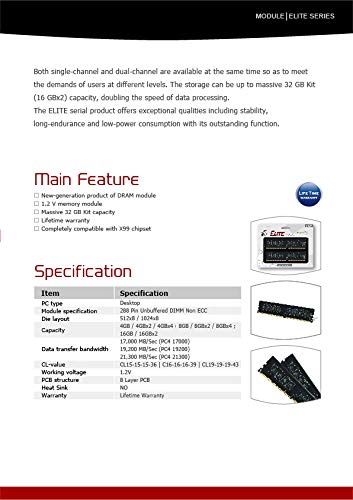 Team Group TED48G2400C1601 D4 2400 8 GB C16 Internal Memory