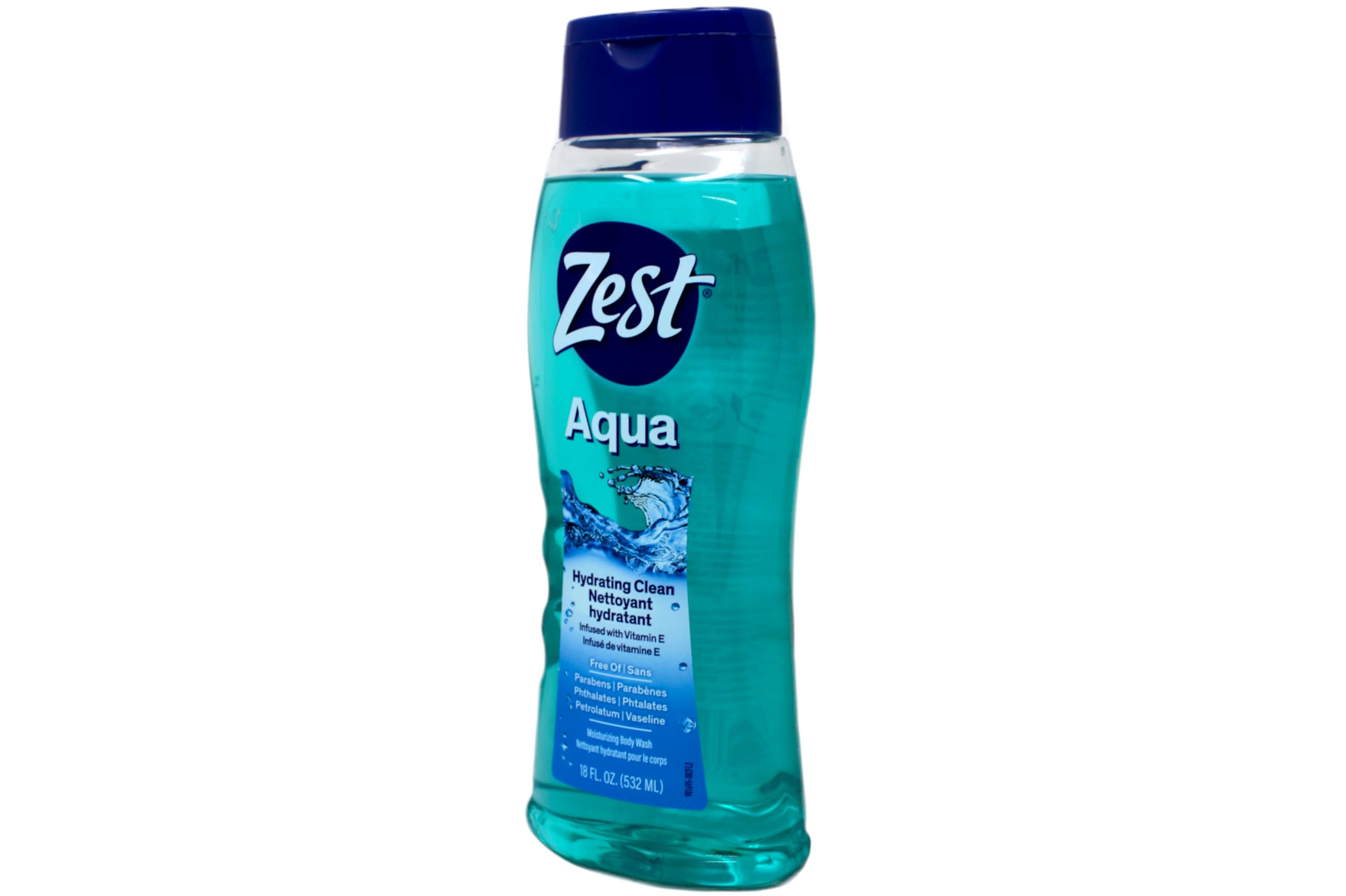 Zest Aqua Hydrating Body Wash, 18 Fl Oz (Pack of 6) - Moisturizing & Refreshing Shower Gel, Easily Lathers for a Relaxing Bubble Bath - Foaming & Exfoliating Skin Cleanser for a Smooth & Clean Skin