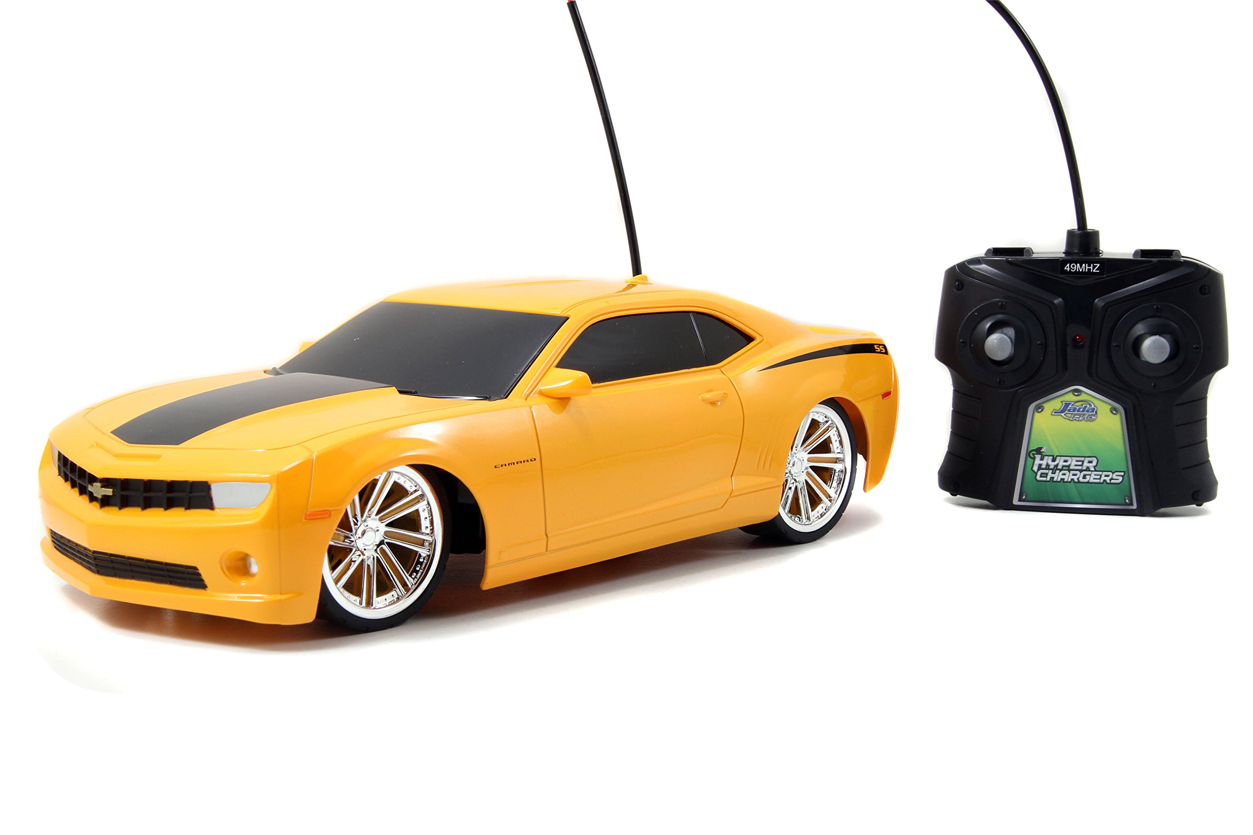 Jada Toys HyperChargers 2010 Chevy Camaro SS BTM Remote Controlled Vehicle (1:16), Yellow, Medium