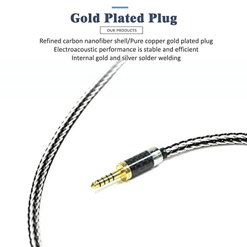 GUCraftsman 16 Strands 7N Single Crystal Copper/Silver Mixed Headphone Cable for AUDEZE LCD-X LCD-XC LCD2 LCD3 LCD4 LC5 LCD24 LCD-MX4 MM-500 MEZE Empyrean Elite Kennerton Thror Vali (4.4mm Plug)