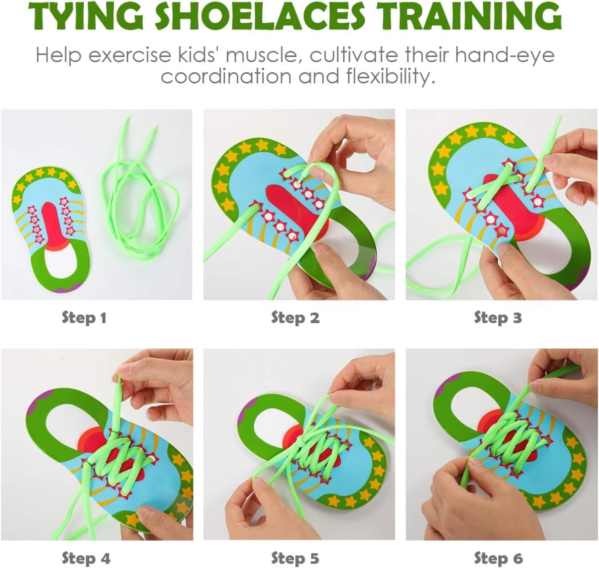 NUOBESTY Shoelace Threading Teaching Toys Learn to Tie Shoelaces Toys Early Educational Toys for Kids Toddlers