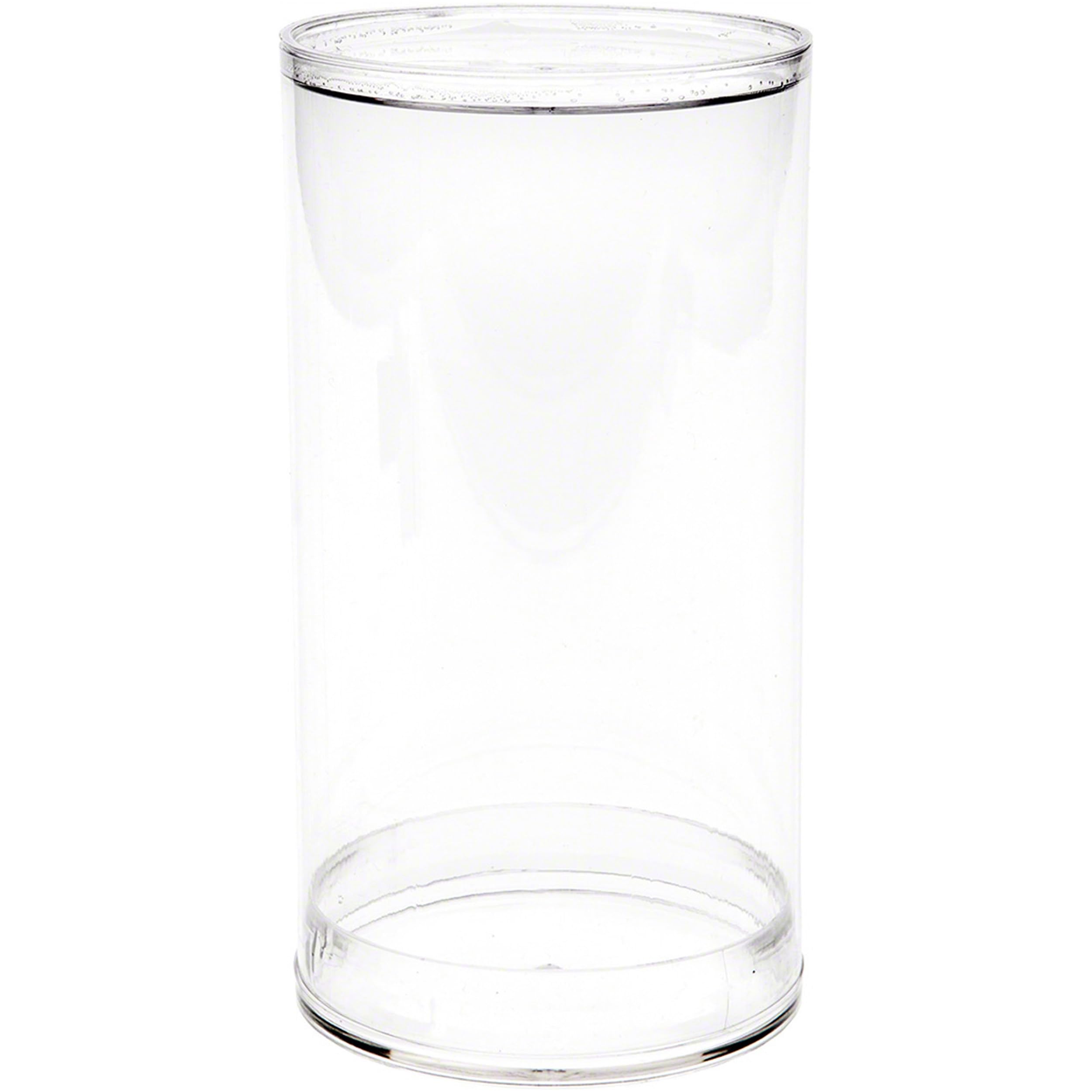 Plymor Plastic Action Figure Tube, 3" Wide by 5.5" Tall, with Clear Acrylic Base