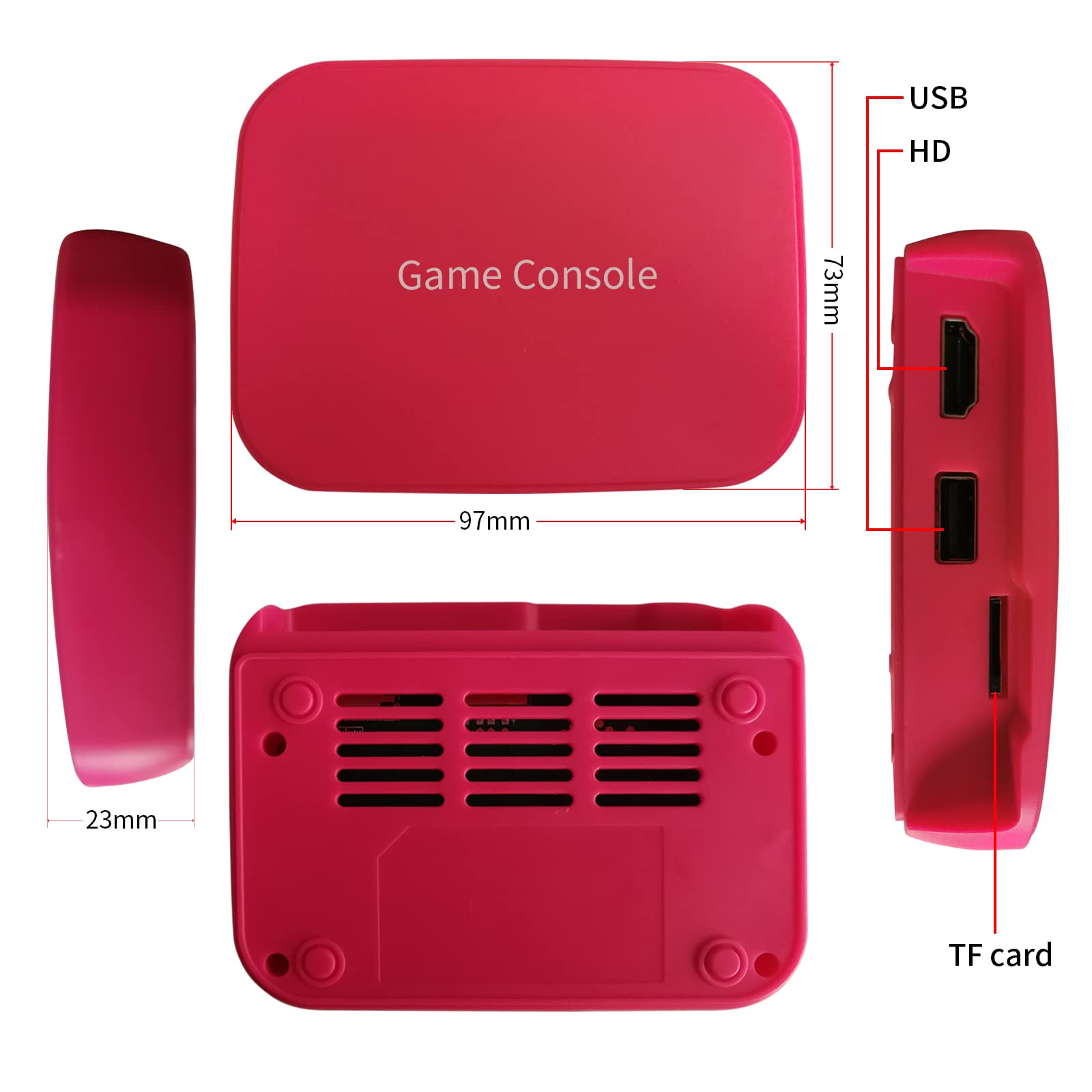 YRPRSODF TV Game Console Built in 883 Games, Handheld Retro Video Game Machine with 2.4G Wireless Gamepad Somatosensory Control, HD Plug and Play, Home Interactive& Puzzle Games, Red
