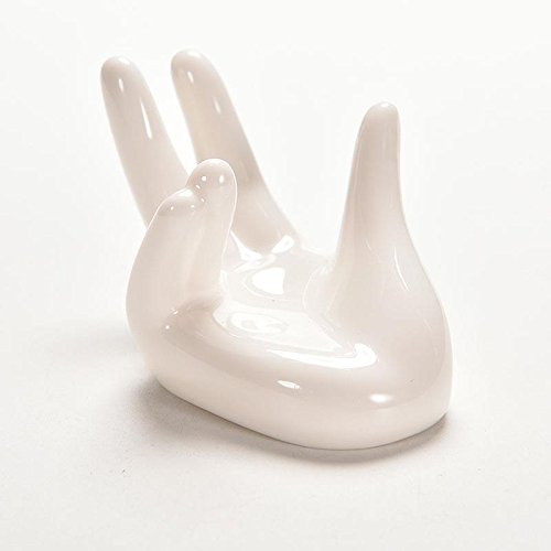 Eshylala 3 Pack Air Plants Holders Ceramic Airplant Holder Tillandsia Holder Small Container Pot Hand Shape Office Desk Base Airplant Display Container Pot Plant Decorative Home Decor