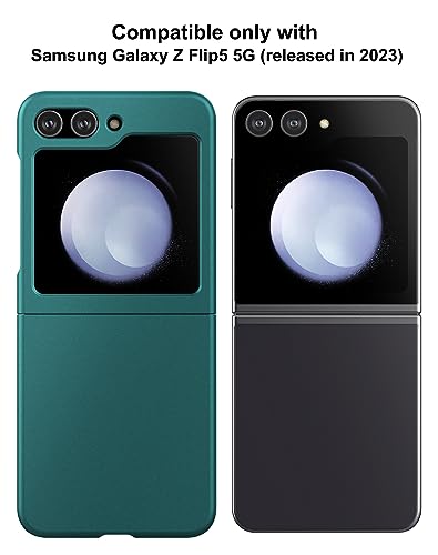 redluckstar Case for Samsung Galaxy Z Flip 5,Thin Slim Fit Matte PC with Non-Slip Full-Body Protection Phone Cover for Galaxy Z Flip 5 (Green)