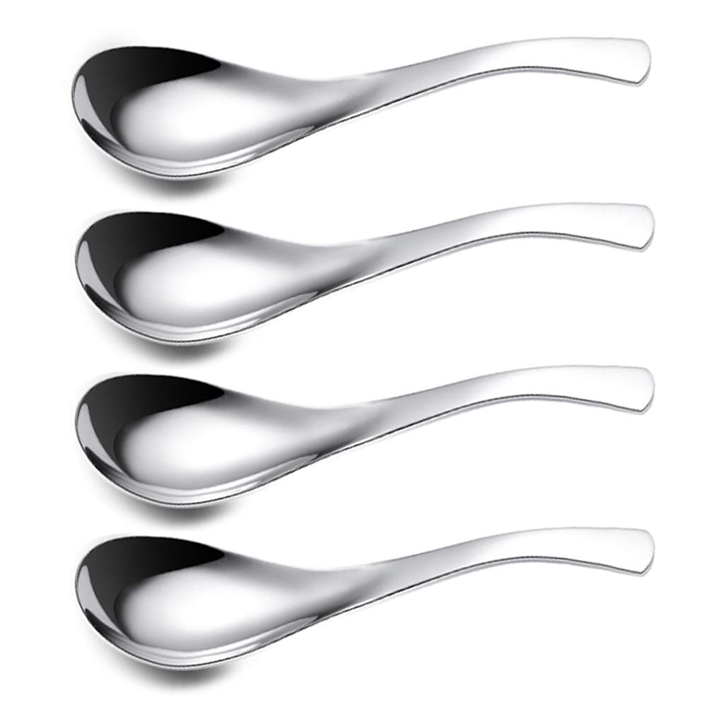 ERCRYSTO Stainless Steel Spoon, Soup Spoon, Coffee Spoon, Desert Spoon, etc. Light Weight and Small Size Especially Suitable for Toddlers, Children, Espresso etc. Set of 4