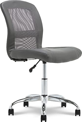Serta Essentials Computer Chair, Productivity Gray Faux Leather and Mesh