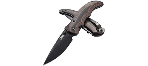CRKT Endorser EDC Folding Pocket Knife: Assisted Opening Everyday Carry, Black Blade, Thumb Stud, Liner Lock, Two Tone G10 Handle, Pocket Clip 1105K